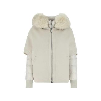 Moorer Light Grey Polyester Pegaso Down Jacket