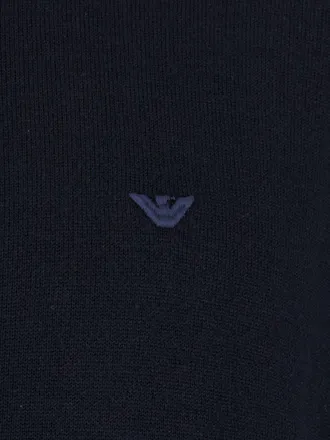 Emporio Armani Wool-Knit Zip-Up Hoodie - Navy