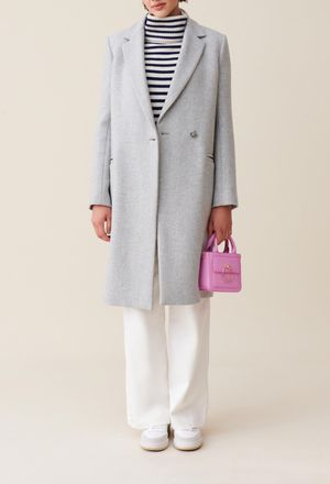 Claudie Pierlot Manteau mi-long tailleur gris clair