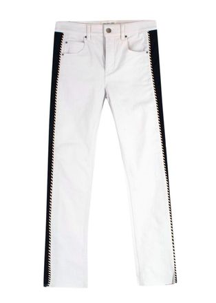 Isabel Marant White & Navy Slim Leg Jeans Size XS