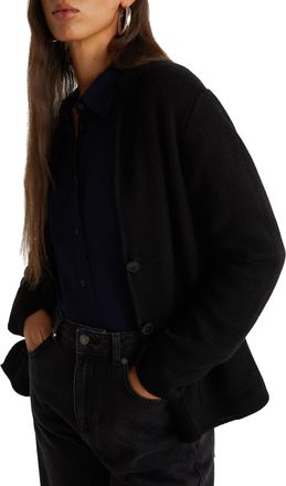 Benetton Damen M/L 1235d6934 Jacke, Schwarz 700, XS