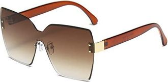 Generic Lunettes de soleil sans monture à large monture pour hommes et femmes, lunettes de fête en plein air pour célébrités Internet (couleur : D, taille : m