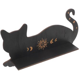 BESPORTBLE MOTHNUR Wandschwebendes Holzregal in Katzenform Wandregal fürs Schlafzimmer und Wohnzimmer Schwebendes Aufbewahrungsregal aus Langlebigem Holz für Bad