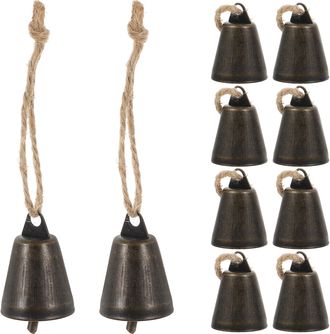 BESTONZON 10 St&uuml;ck Rustikale Metall H&auml;ngeglocken Gl&ouml;ckchen zum Basteln Vintage Windspiel Anh&auml;nger aus Metall Selbstgemacht Weihnachts und Festdekoration