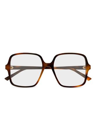 Gucci lunettes de vue &agrave; monture carr&eacute;e - Marron