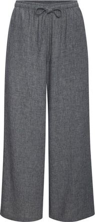 Buffalo Schlupfhose aus strukturierter Webware mit Melange-Optik und weitem Bein lange Sommerhose, luftige Strandhose aus sommerlich leichter Qualit&auml;t