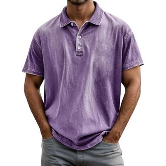 Generic Polo pour homme pour les loisirs. Style classique avec col doux. Pour jeans et tenues d&eacute;contract&eacute;es. Pour le printemps, l&eacute;t&eacute; et lautomne., lilas, XXL