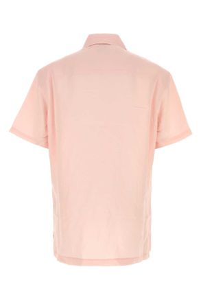 Casablanca Mens Pink Viscose Blend Shirt Exterior: Linen Maglieria Sweater