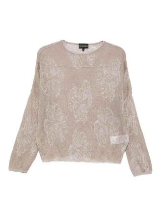 Emporio Armani Pull Col Rond - Argent