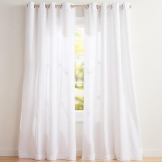 Exclusive Home Curtains EH7968-06 2-96G Ösenoberseite Leinen-Fenstervorhänge, Polyester, Winterweiß, 96 Länge