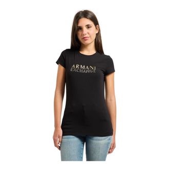 A|X Armani Exchange Femme, Tops, Noir, Taille: 36 FR T-shirt en coton coupe slim