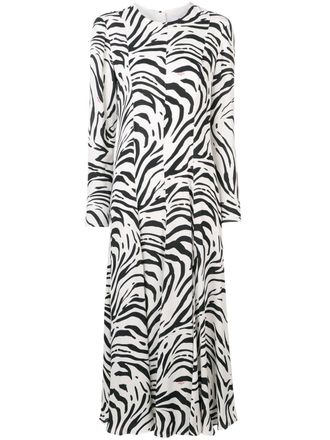 Msgm robe longue &agrave; imprim&eacute; z&egrave;bre - Noir
