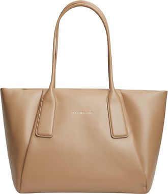 Tommy Hilfiger Damen Th Essential Tote Aw0aw18374 Tragetasche, Khaki (Safari Canvas)