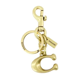 Coach Womens Keyfobs Keychain Brass Gold Metal Accessories Charms