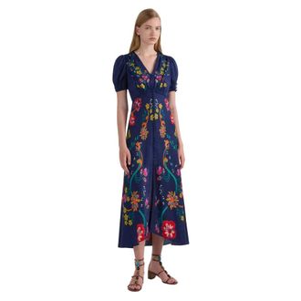 Saloni Femme, Robes, Multicolore, Taille: 40 FR Lea Silk Long Dress