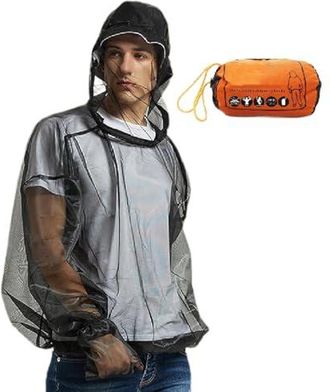 Generic Filet anti-mouches respirant avec veste &agrave; capuche et pantalon, maille de protection l&eacute;g&egrave;re pour les activit&eacute;s de plein air, la p&ecirc;che, la randonn&eacute;e et 