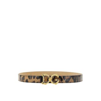 Dolce & Gabbana Femme, Accessoires, Brun, Taille: 80 CM Ceinture Logo en Cuir
