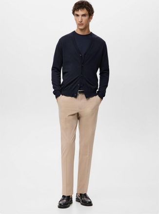 Mango Cardigan aus 100 % Merinowolle marineblau - Herren - XL - MANGO MAN