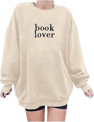 Generic Sweat &agrave; capuche d&eacute;contract&eacute; &agrave; manches longues avec col rond pour la Saint-Valentin 2026 pour plus de confort et de style, beige, XXL