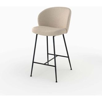 Rendez-Vous D&eacute;co Chaise de bar en tissu boucl&eacute; beige 66 cm - GROOM