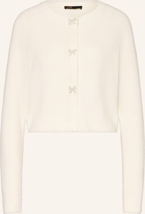 Maje Strickjacke Mit Schmucksteinen weiss