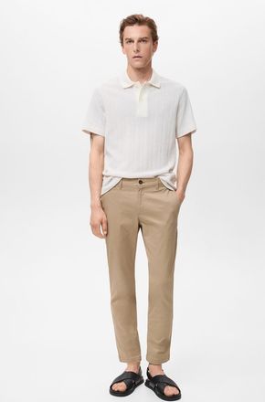 Mango Pantalon Prato chino cropped tapered beige - Homme - 36 - MANGO MAN