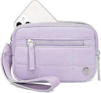 Generic Convely Essential Portefeuille matelass&eacute; en nylon matelass&eacute; avec 3 fermetures &eacute;clair pour femme, violet, One Size