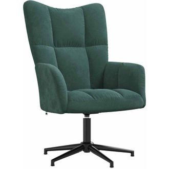 vidaXL Chaise de relaxation Vert fonc&eacute; Velours Vidaxl