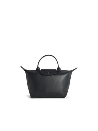 Longchamp Sac Longchamp Avec Lear Noir S Poign&eacute;e Le Pliage Xtra