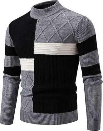 Generic Pull Sweater Col Rond Manches Longues Homme Roul&eacute; Classique Moderne Uni Chaud Confortable Automne Hiver avec de Chemise Style Respirant Facile dEntret