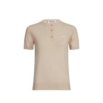 Miu Miu Top &agrave; col boutonn&eacute; en cachemire