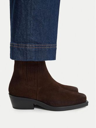Tommy Jeans Stiefeletten Tjw Suede Cowboy Boots EN0EN03142 Dunkelbraun