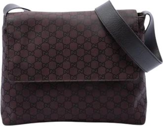 Gucci Sac bandouli&egrave;re en nylon Pre-owned - Femme - Pre-owned - Brun - Taille: ONE Size
