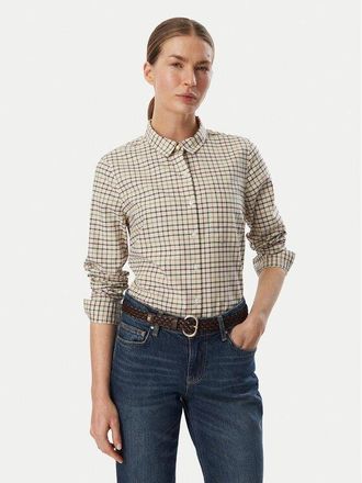 Barbour Hemd Woodside LSH1643CR52 Beige Slim Fit