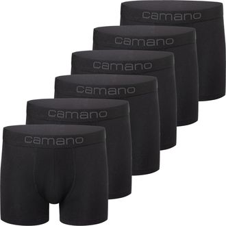 Camano Boxershorts CAMANO comfort, Herren, Gr. XXL, schwarz, Obermaterial: 95% Baumwolle, 5% Elasthan, unifarben, eng, Unterhosen, mit Stretch-Logobund