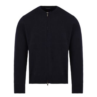 Drumohr Homme, Pulls, Bleu, Taille: 2XL Veste Bomber Tricot&eacute;e Zipp&eacute;e Fabric Stitch