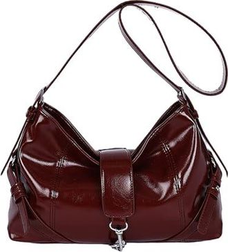 Generic Sac &agrave; bandouli&egrave;re polyvalent en cuir synth&eacute;tique de couleur unie, sac &agrave; bandouli&egrave;re r&eacute;tro, grande capacit&eacute;, sac &agrave; bandouli&egrave;re &eacute;l&eacute;gant, sac de soir&eacute;e s