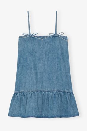 Ganni Robe mini en denim Tint Bleu Coton biologique - Taille 34 - Pour Femme