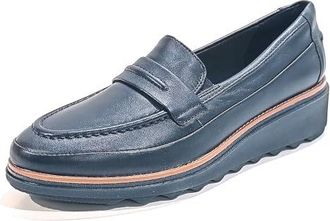 Clarks Femme Sharon Aster Mocassin Penny, Cuir Noir, 39 EU