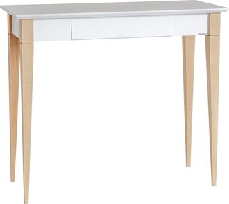 RAGABA MIMO Kleiner Schreibtisch Beistelltisch mit Schublade - Einfache Montage - 85 cm Breit - FSC Zertifiziert | Weiß