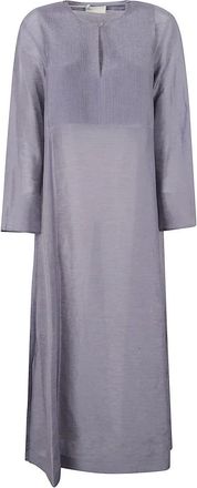 Tory Burch Femme, Robes, Violet, Taille: 40 FR Kaftan pliss&eacute; en lin et soie