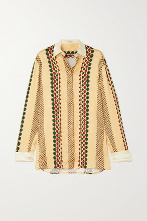 Wales Bonner Acoustic Hemd Aus Bedrucktem Satin - Neutral