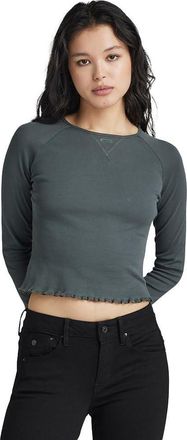 G-Star G-Star RAW Damen Cropped Baby sis Raglan r t ls wmn, Grau (Graphite D23803-1141-996), M