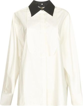 Lanvin Femme, Blouses et Chemises, Blanc, Taille: 44 FR Contrasting Collar Shirt
