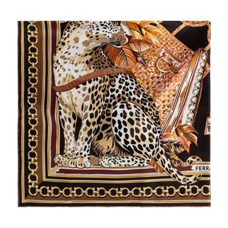 Ferragamo Femme, Accessoires, Brun, Taille: ONE Size Foulard en soie Felindra