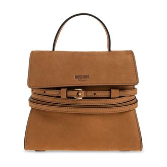 Moschino Femme, Sacs, Brun, Taille: ONE Size Tie Me Suede Bag