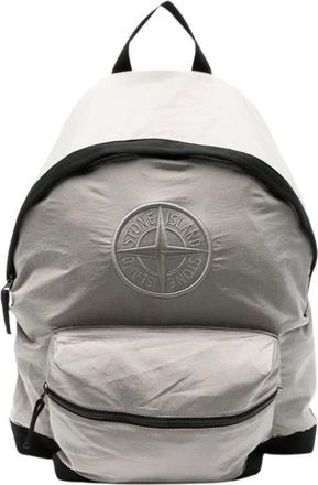 Stone Island Homme, Sacs, Gris, Taille: ONE Size Sac &agrave; dos en nylon avec logo brod&eacute;