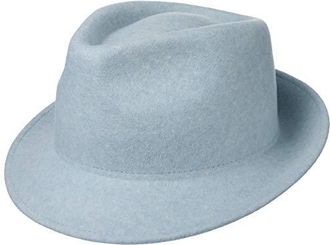 LIPODO Chapeau en Feutre Uni Trilby Femme/Homme - Made in Italy pour Homme Fedora Laine Automne-Hiver Hiver - L (58-59 cm) Bleu Clair