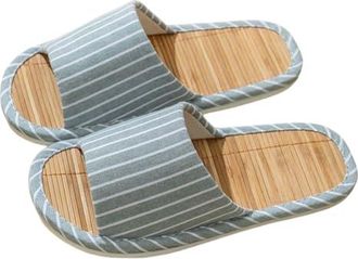 Generic Bambou House Slippers confortables Pantres à bout ouvert pour hommes femmes (Green 36-37) (Green 36-37)