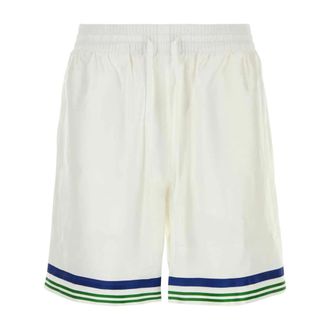 Casablanca Silk Twill Drawstring Shorts - - Shorts - Herren - Wei&szlig; - 2XL